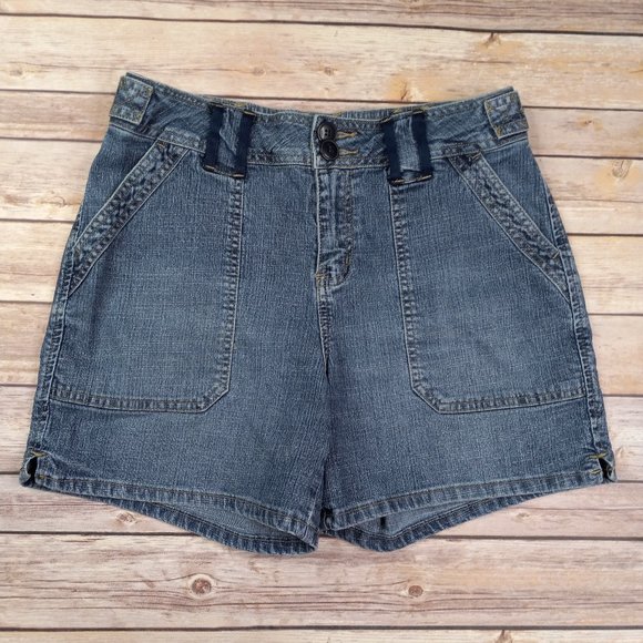 Baccini | Shorts | Baccini 8 Blue Denim High Rise Jean Shorts Button ...